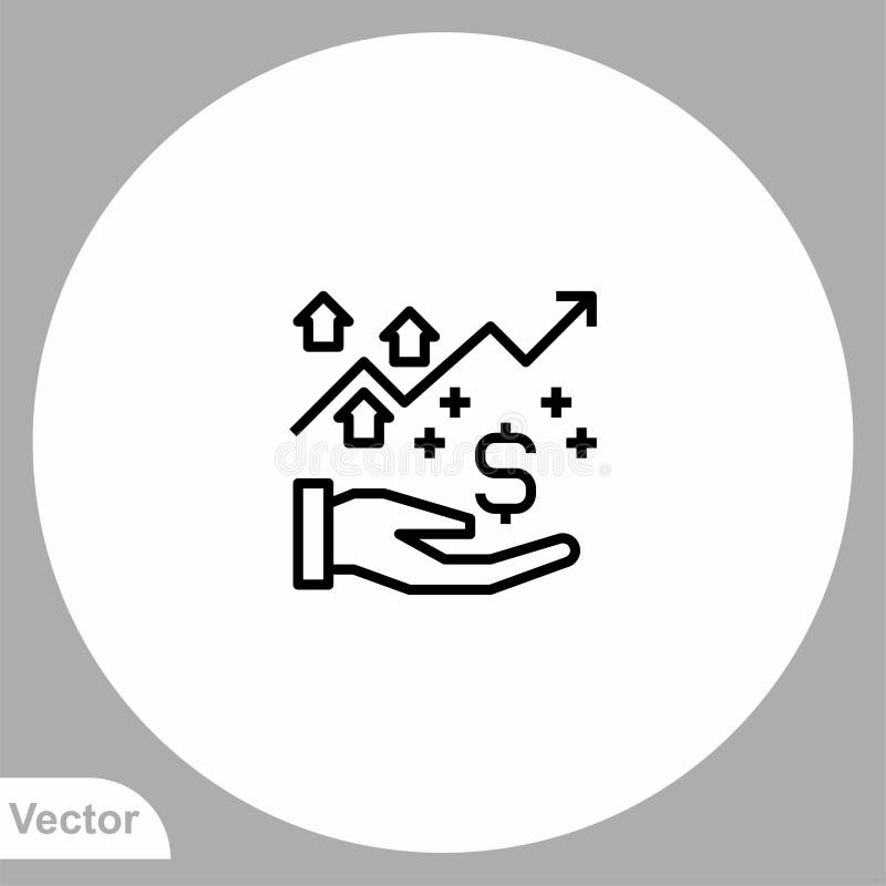 Increase Vector Icon Sign Symbol Stock Illustration - Illustration of ...