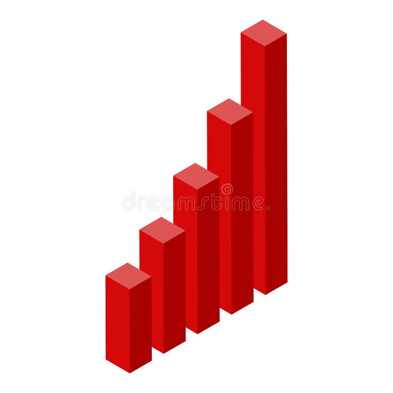 Increased Chart Icon, Isometric Style Stock Vector - Illustration of ...