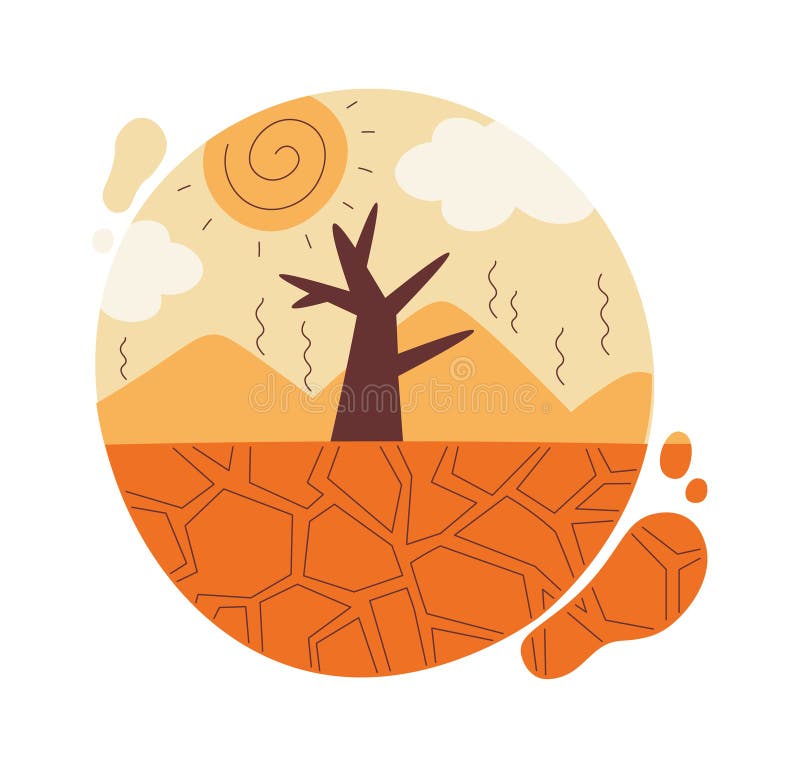 Increased Drought Climate Problem Stock Vector - Illustration of ...