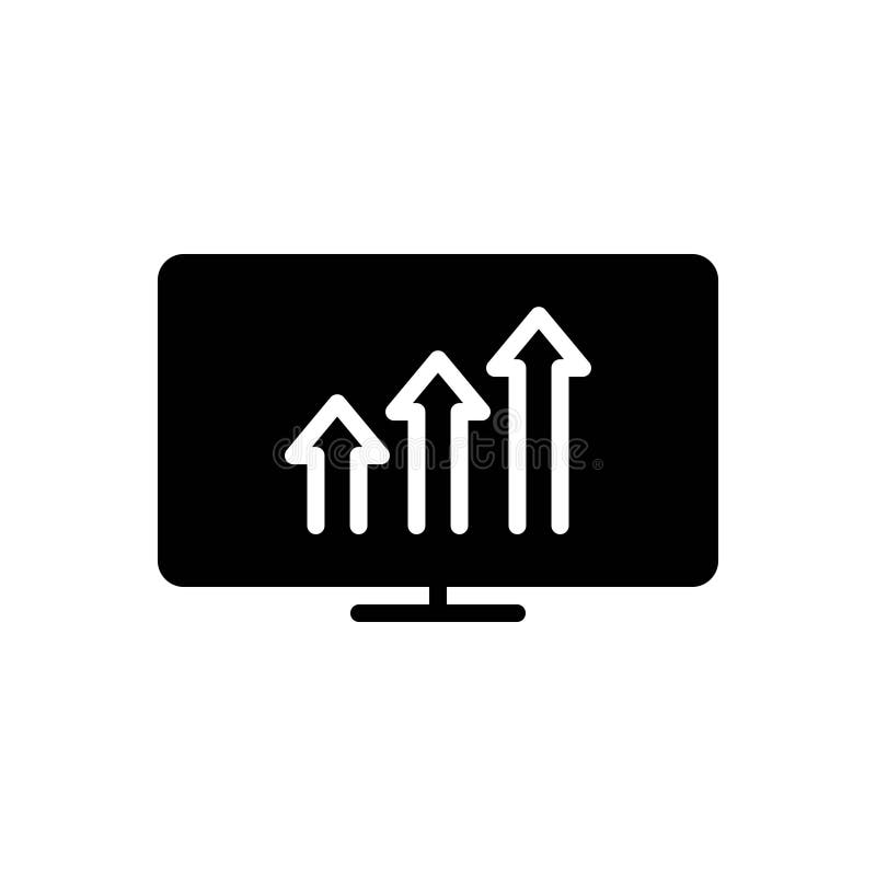 Black Solid Icon for Increased, Graph and Enhanced Stock Vector ...