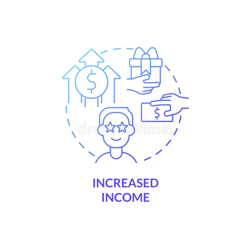 Increased Income Blue Gradient Concept Icon Stock Vector - Illustration ...