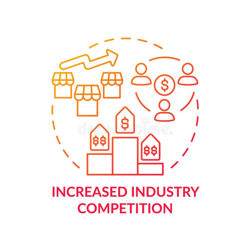 Increased Industry Competition Red Gradient Concept Icon Stock Vector ...