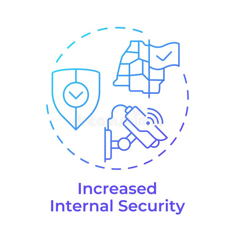 Increased Internal Security Blue Gradient Concept Icon Stock ...