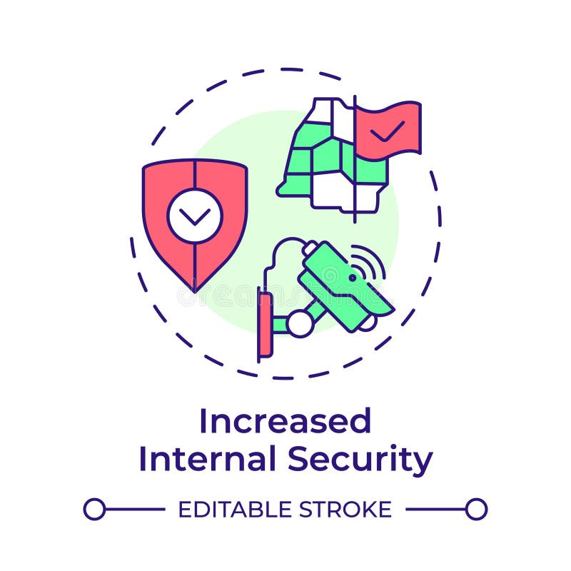 Increased Internal Security Multi Color Concept Icon Stock ...