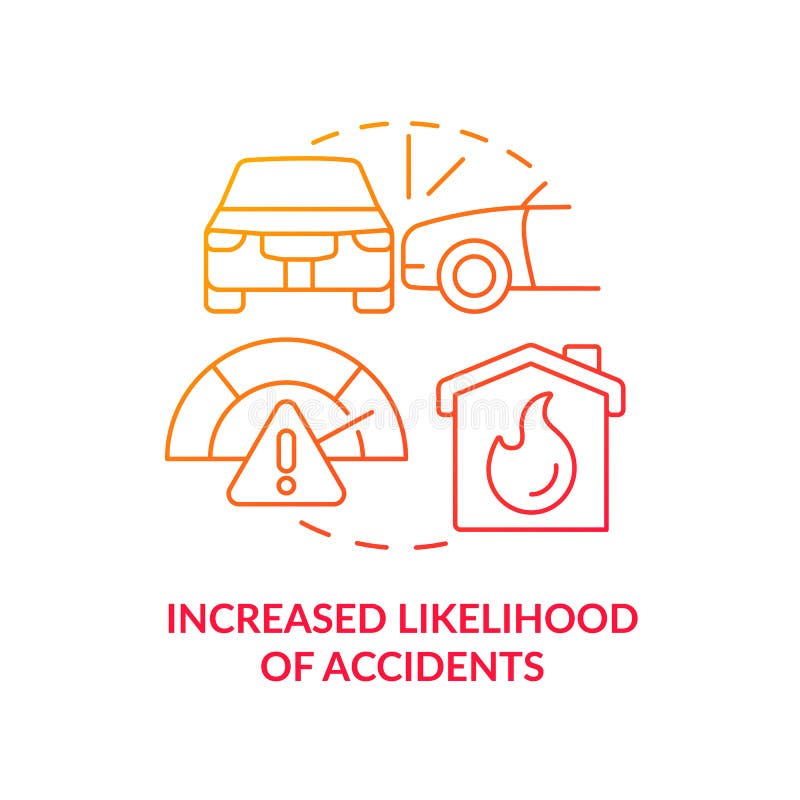 Increased Likelihood of Accidents Red Gradient Concept Icon Stock ...