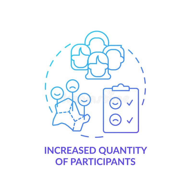 Increased Quantity of Participants Blue Gradient Concept Icon Stock ...
