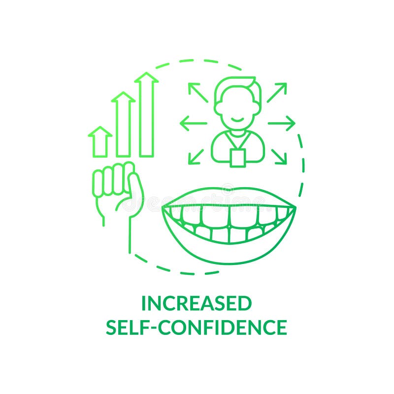 Increased Self Confidence Green Gradient Concept Icon Stock Vector ...