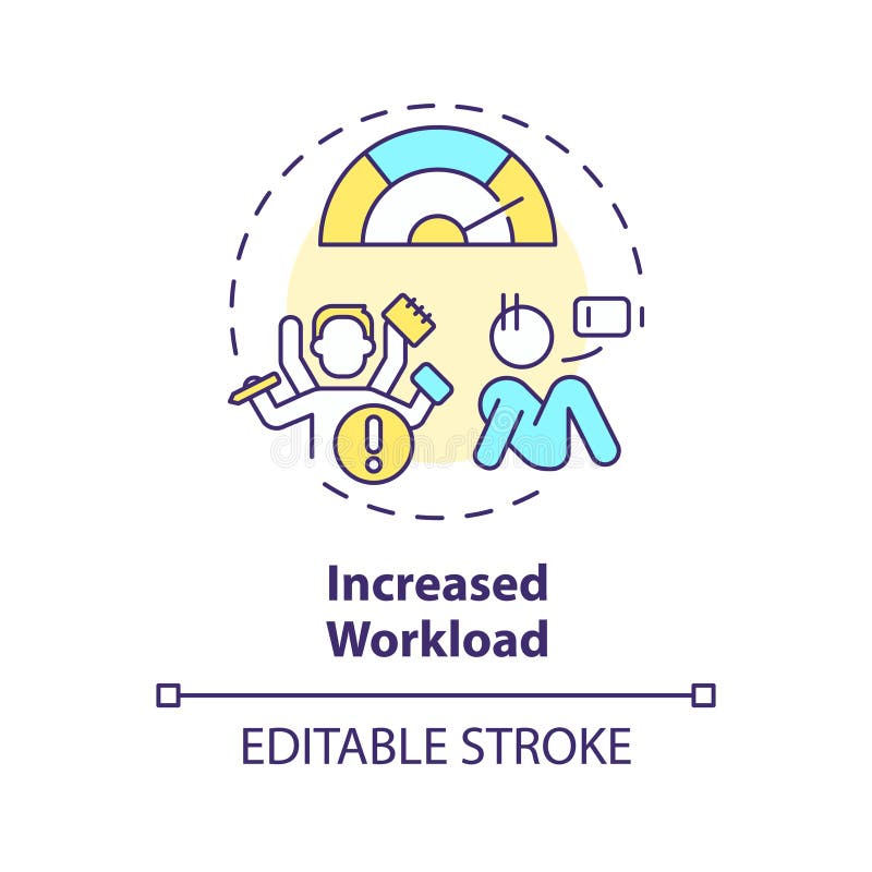 Increased Workload Multi Color Concept Icon Stock Vector - Illustration ...