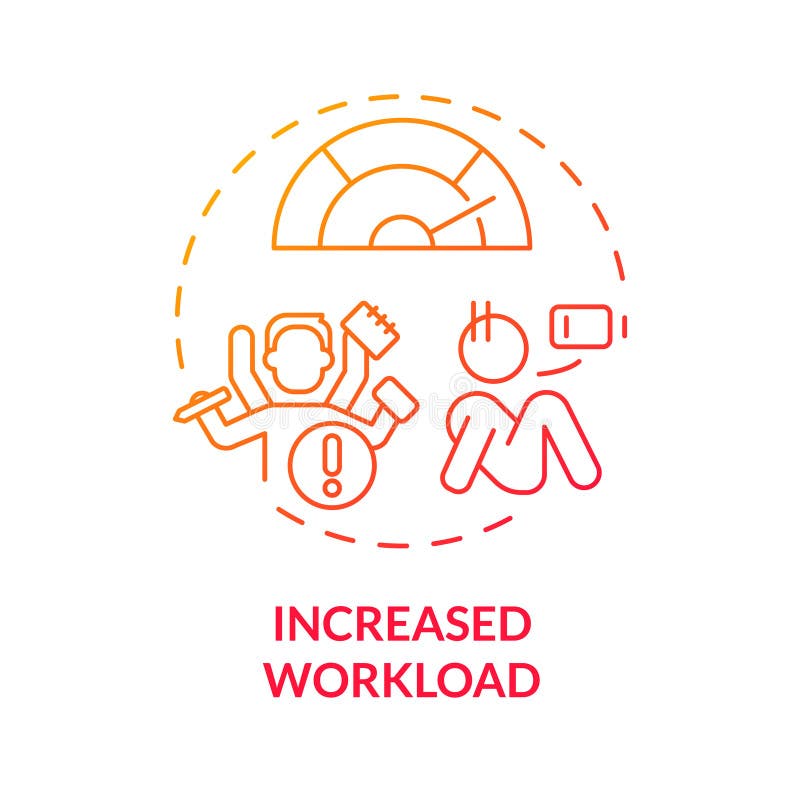 Increased Workload Red Gradient Concept Icon Stock Vector ...