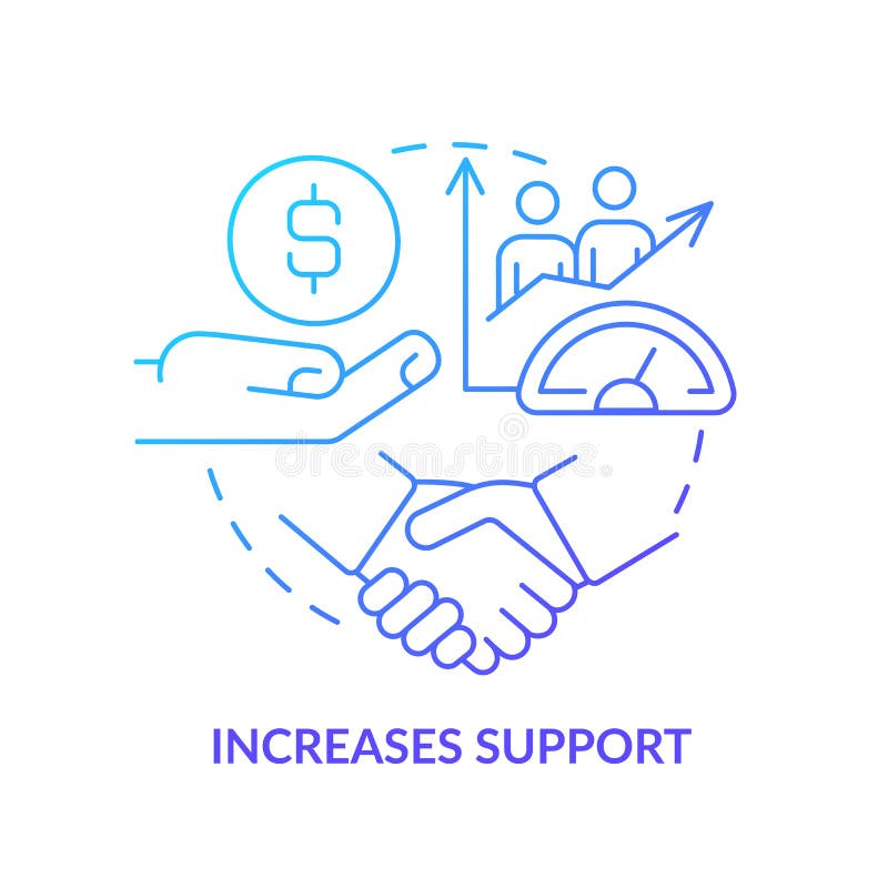 Increases Support Blue Gradient Concept Icon Stock Vector ...