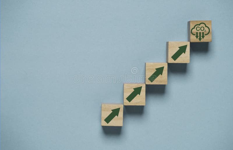 Increasing Arrow with CO2 Reducing Icon for Decrease CO2 , Carbon ...