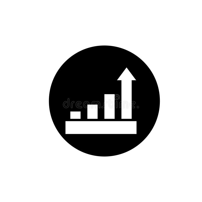 Increasing Bar Chart Flat Icon Vector Illustration Stock Vector ...