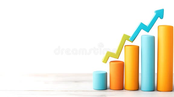 Increasing Bar Graph with Colorful Elements and Space for Text Stock ...