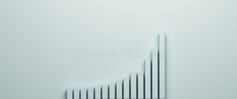 Growing Data Bars Graph. 3D Render Illustration Stock Illustration ...