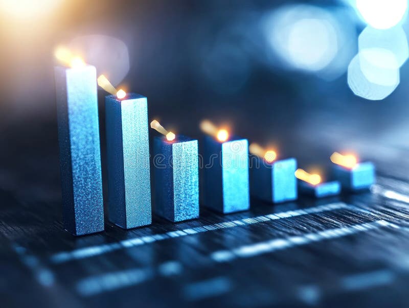 Increasing Blue Bars Represent Growth and Progress in Financial Context ...