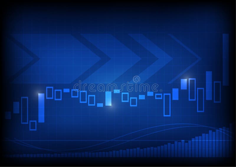 Increasing Business Graph on Blue Background Stock Vector ...