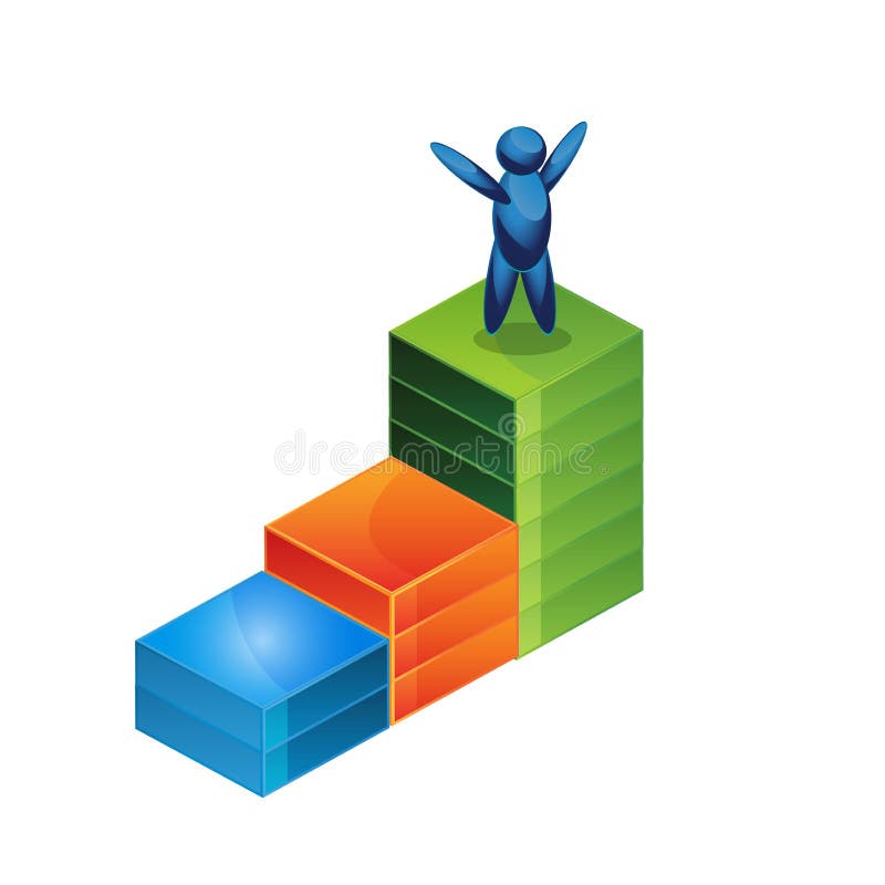 Increasing Business Man Graph Icon Stock Vector - Illustration of ...