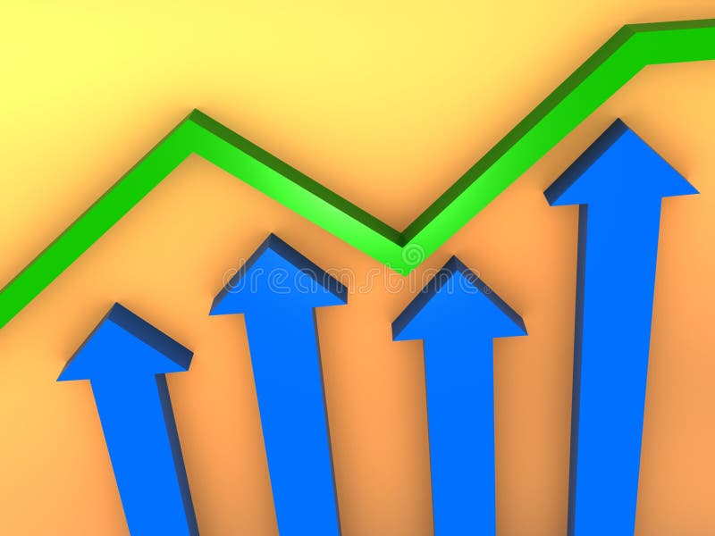 Increasing chart stock illustration. Illustration of yellow - 16160289