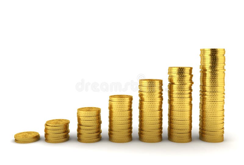 Increasing Coin Stacks. Savings Concept Stock Illustration ...