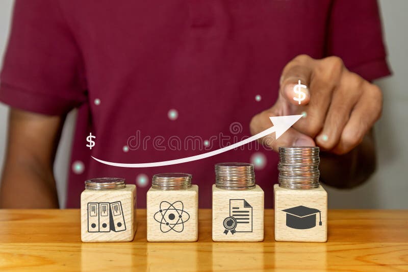 Increasing Education Funds Concept. Saving Money for Education. Stock ...