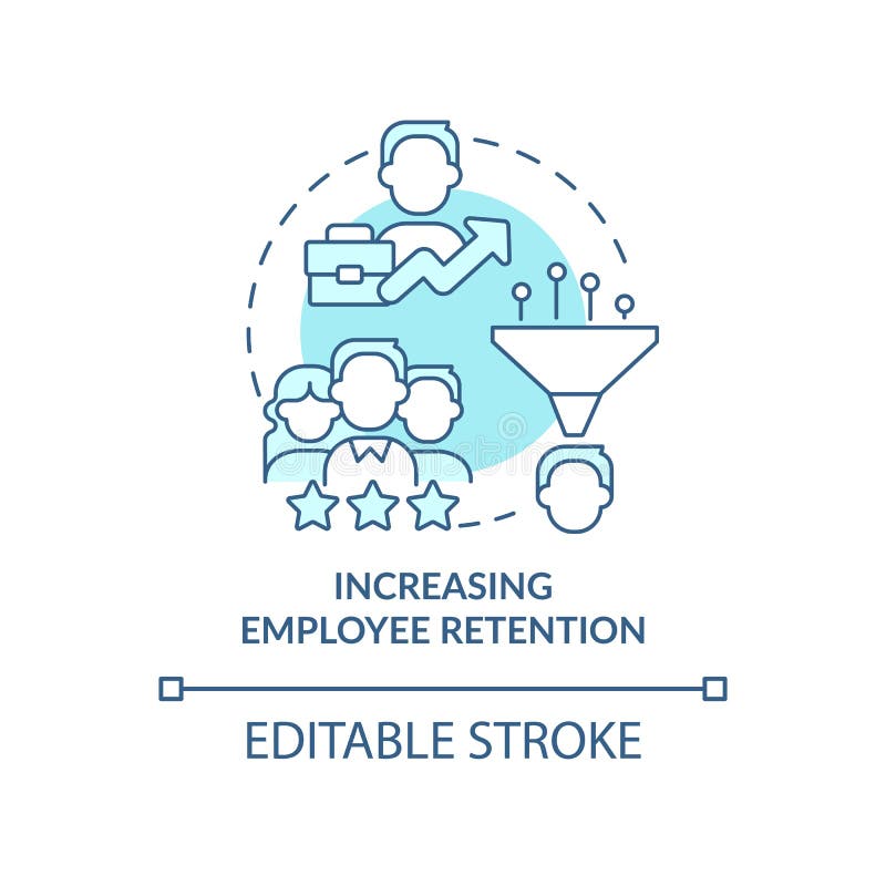 Increasing Employee Retention Turquoise Concept Icon Stock Illustration ... Increasing Employee Retention Turquoise Concept Icon Stock Illustration ...