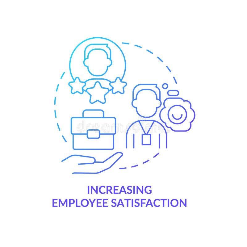 Increasing Employee Satisfaction Blue Gradient Concept Icon Stock ...