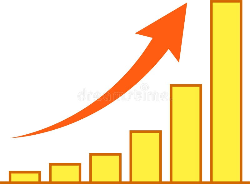 Increasing graph and arrow stock vector. Illustration of growing ...