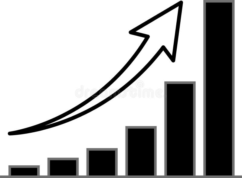 Increasing graph and arrow stock vector. Illustration of growing ...