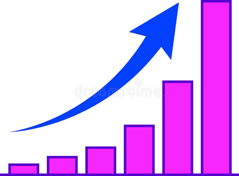 Increasing graph and arrow stock vector. Illustration of graph - 198201834