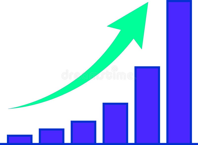 Increasing graph and arrow stock vector. Illustration of growing ...