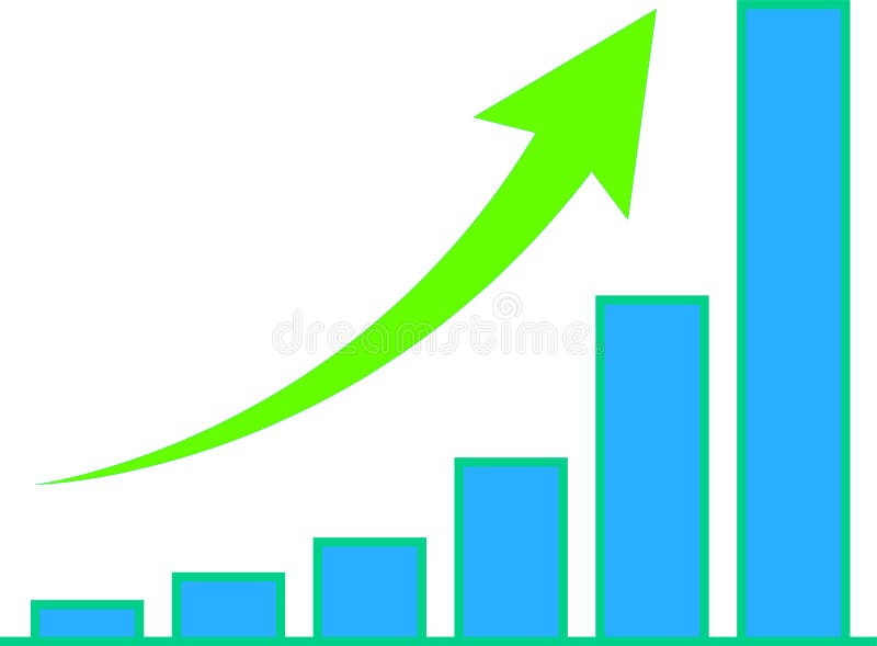 Increasing graph and arrow stock vector. Illustration of graph - 198201834