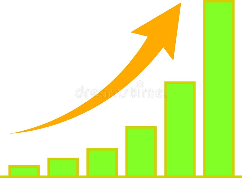 Increasing graph and arrow stock vector. Illustration of graph - 198201834