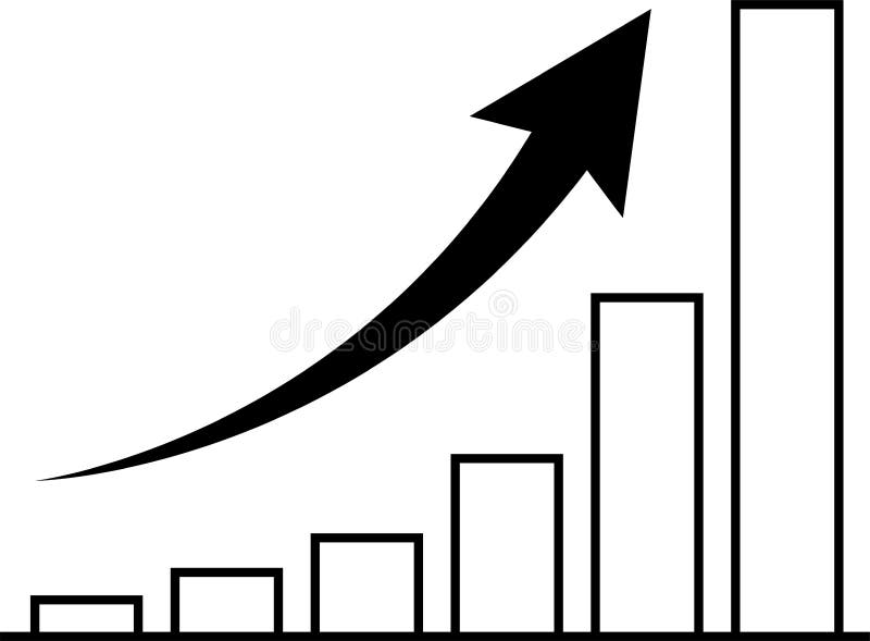 Increasing graph and arrow stock vector. Illustration of office - 198201840