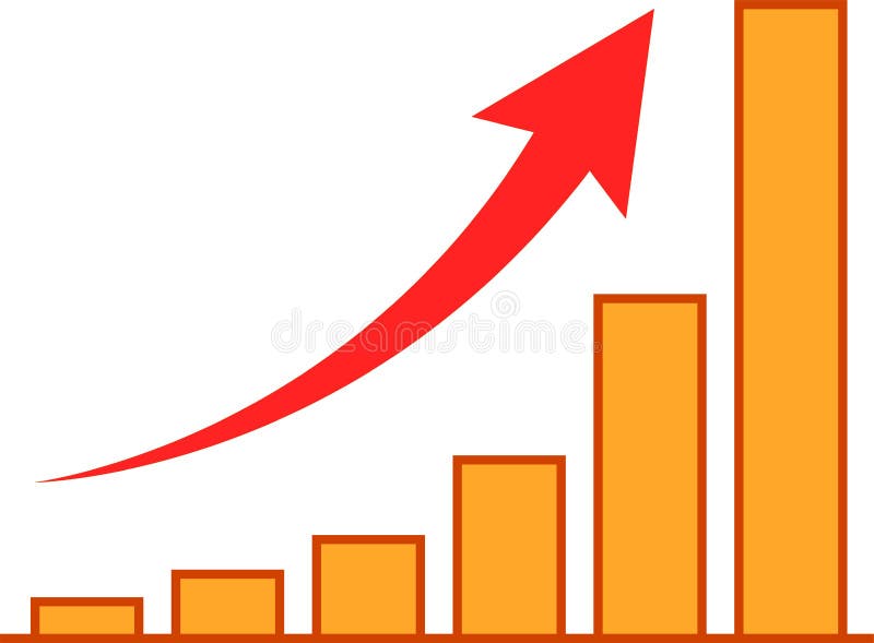 Increasing graph and arrow stock vector. Illustration of graph - 198201834