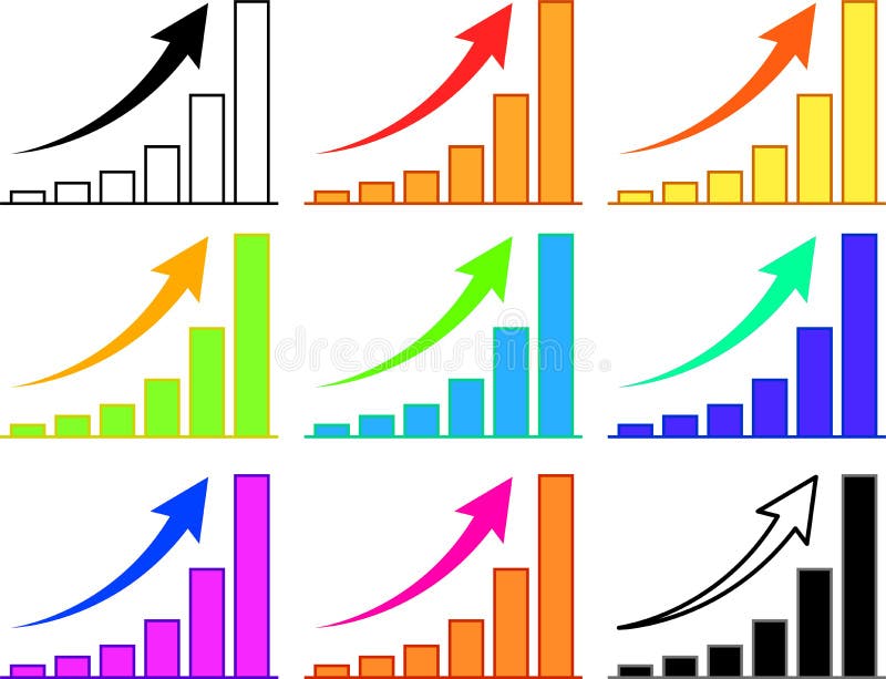 Increasing graph and arrow stock vector. Illustration of graph - 198201834