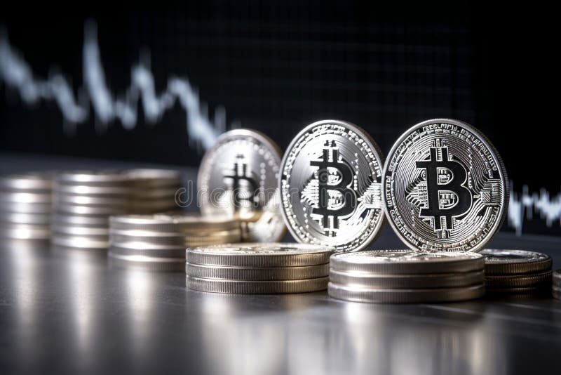 Increasing Graph of Bitcoin Transactions in Financial Report on Dark ...