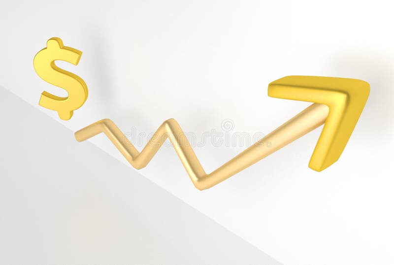 Increasing Graph with Dollar Symbol Stock Illustration - Illustration ...