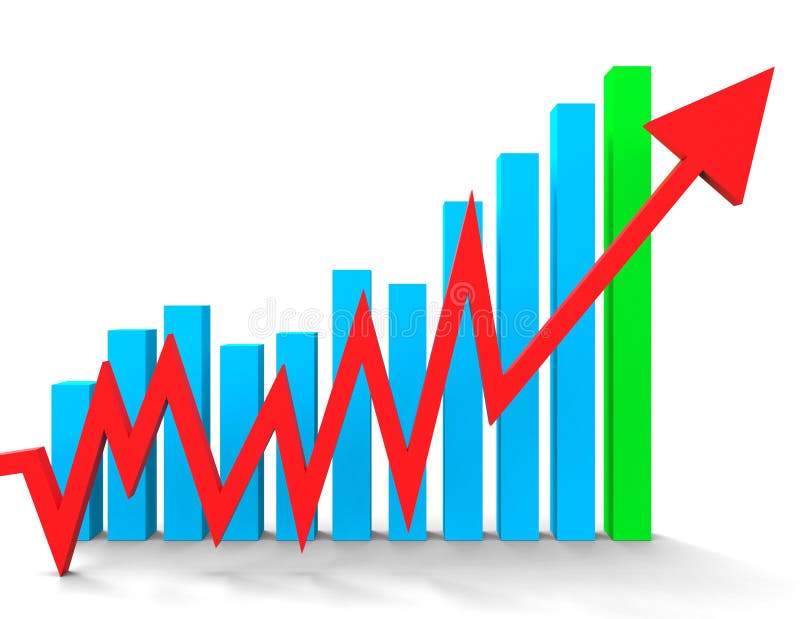 Increasing Graph Shows Financial Report and Advance Stock Illustration ...