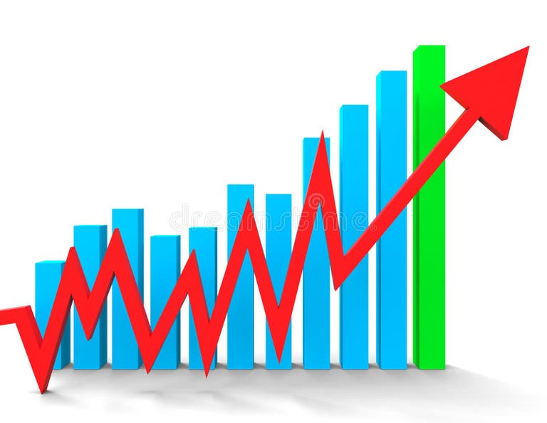 Increasing Graph Shows Financial Report and Advance Stock Illustration ...