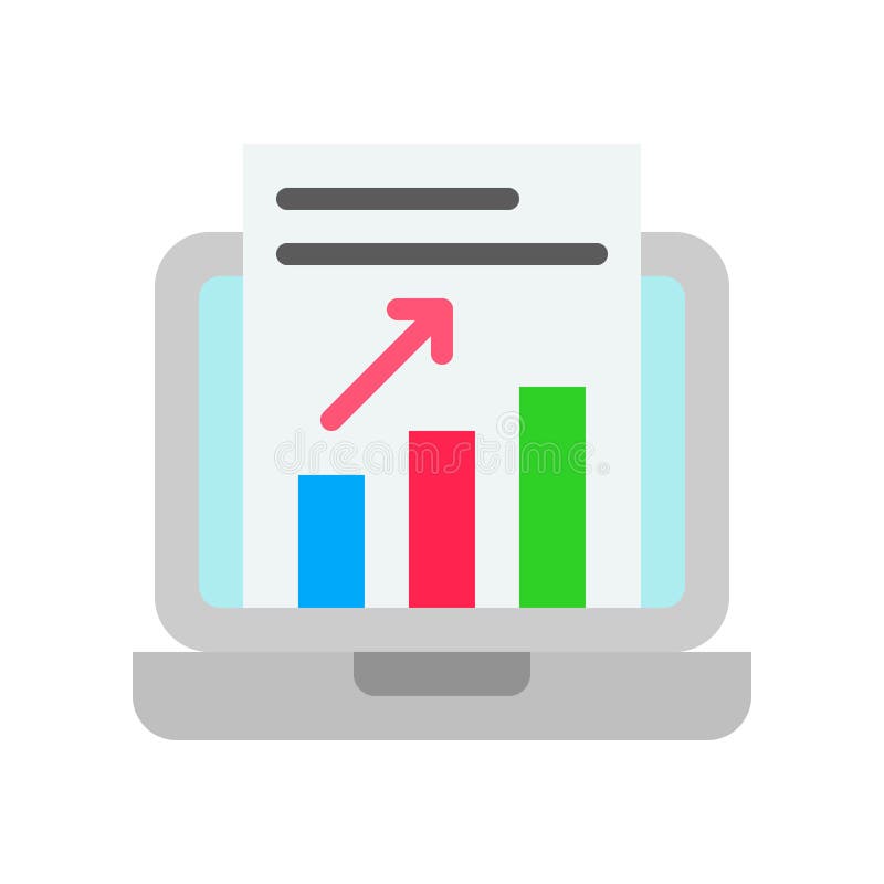 Increasing Graph Vector, Digital Marketing Flat Style Icon Stock Vector ...