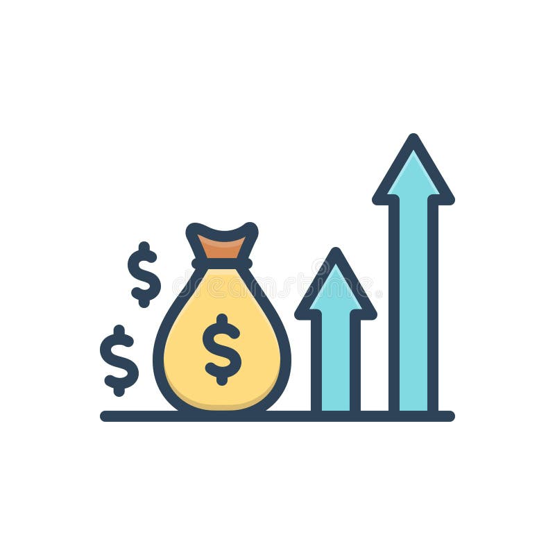 Color Illustration Icon for Increasing, Enhancement and Money Stock ...