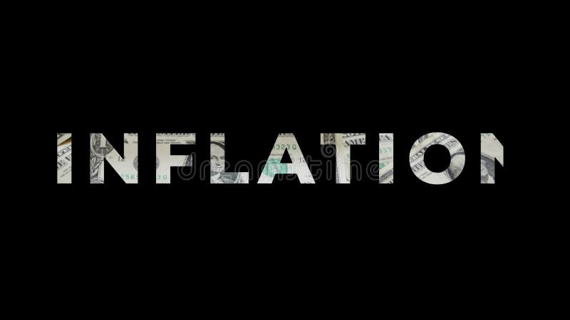 Increasing Inflation Animated Text with Dollars at Backfround Stock ...