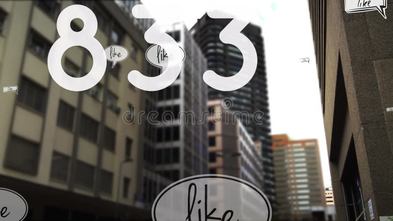 Increasing Numbers and Like Text on Multiple Speech Bubbles Floating ...