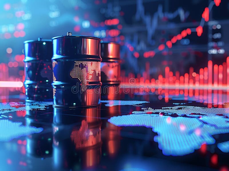 Increasing Oil Price, Arrow Graph of Oil Barrels. Stock Image - Image ...