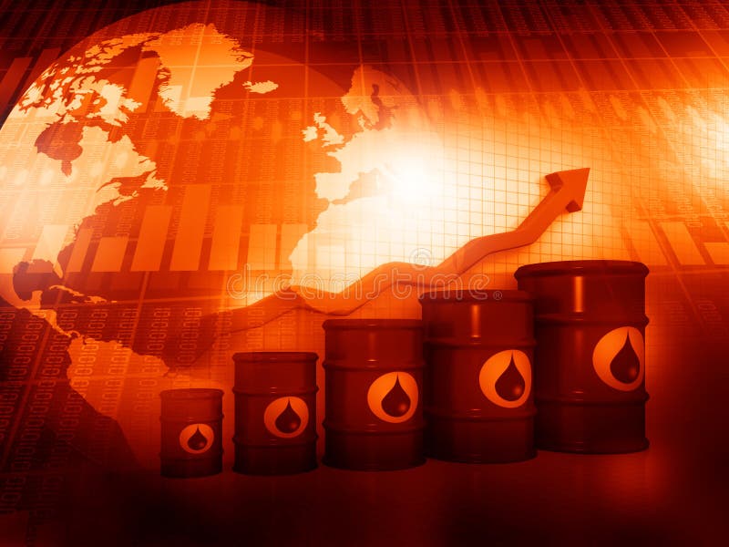 Increasing oil price stock illustration. Illustration of diagram - 50685831