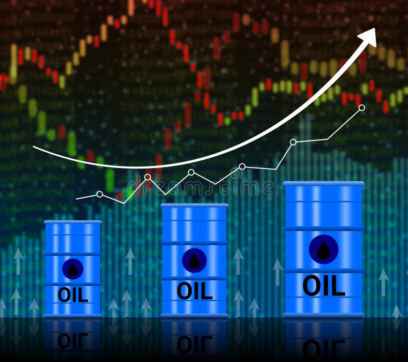 Increasing Oil Price with Up Down Graphs Stock Illustration ...