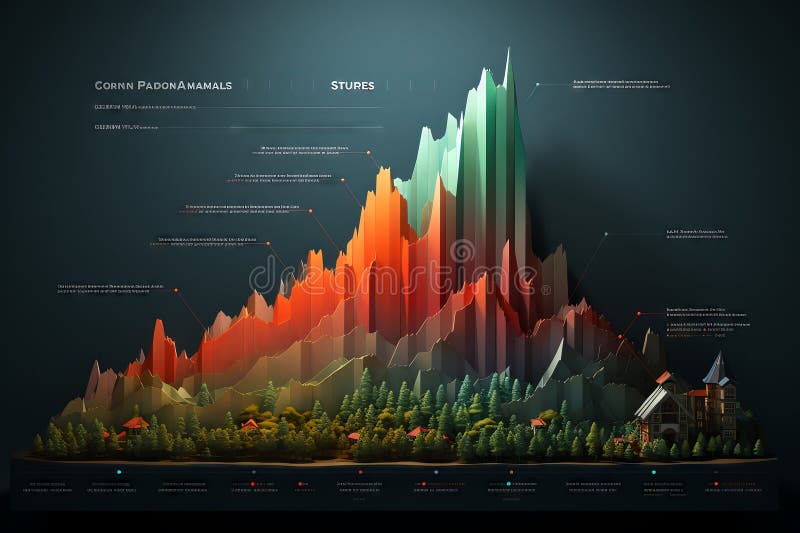 Increasing Online Investments, Clean and Simple Financial Graph Stock ...