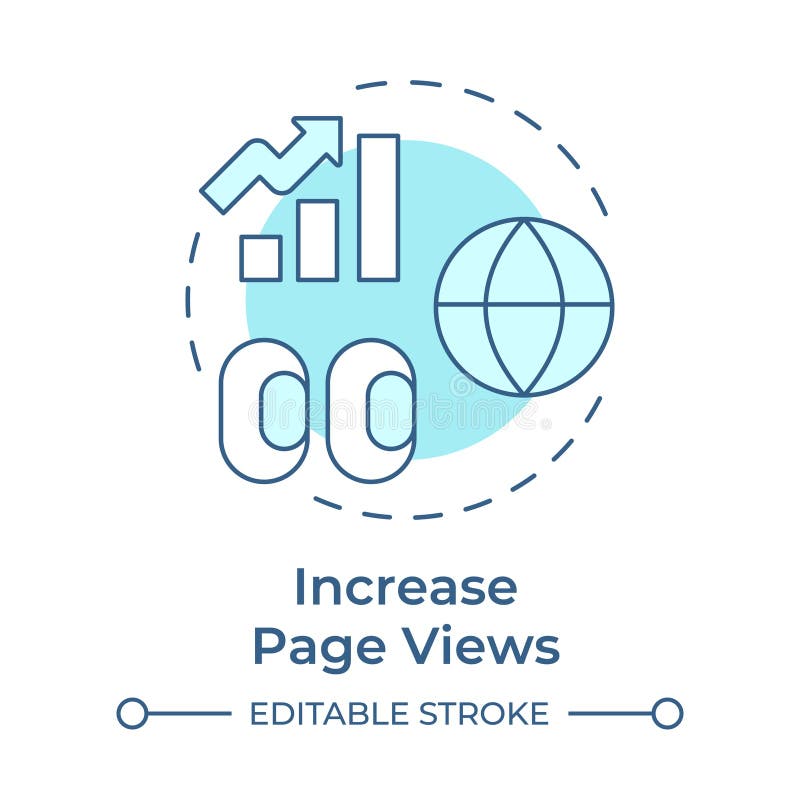 Increasing Page Views Soft Blue Concept Icon Stock Vector ...