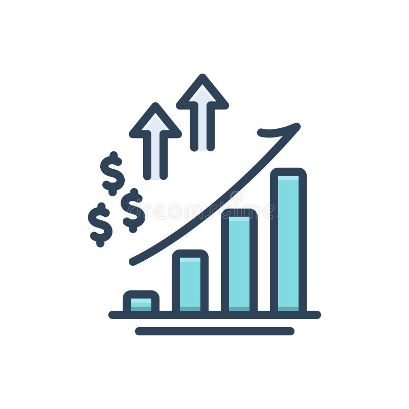 Color Illustration Icon for Increasing Revenue, Revenue and Graph Stock ...