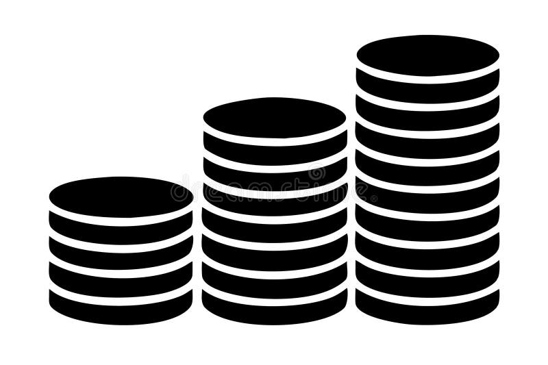 Increasing Stacks of Coins Representing Cash Flow Financial Growth and ...